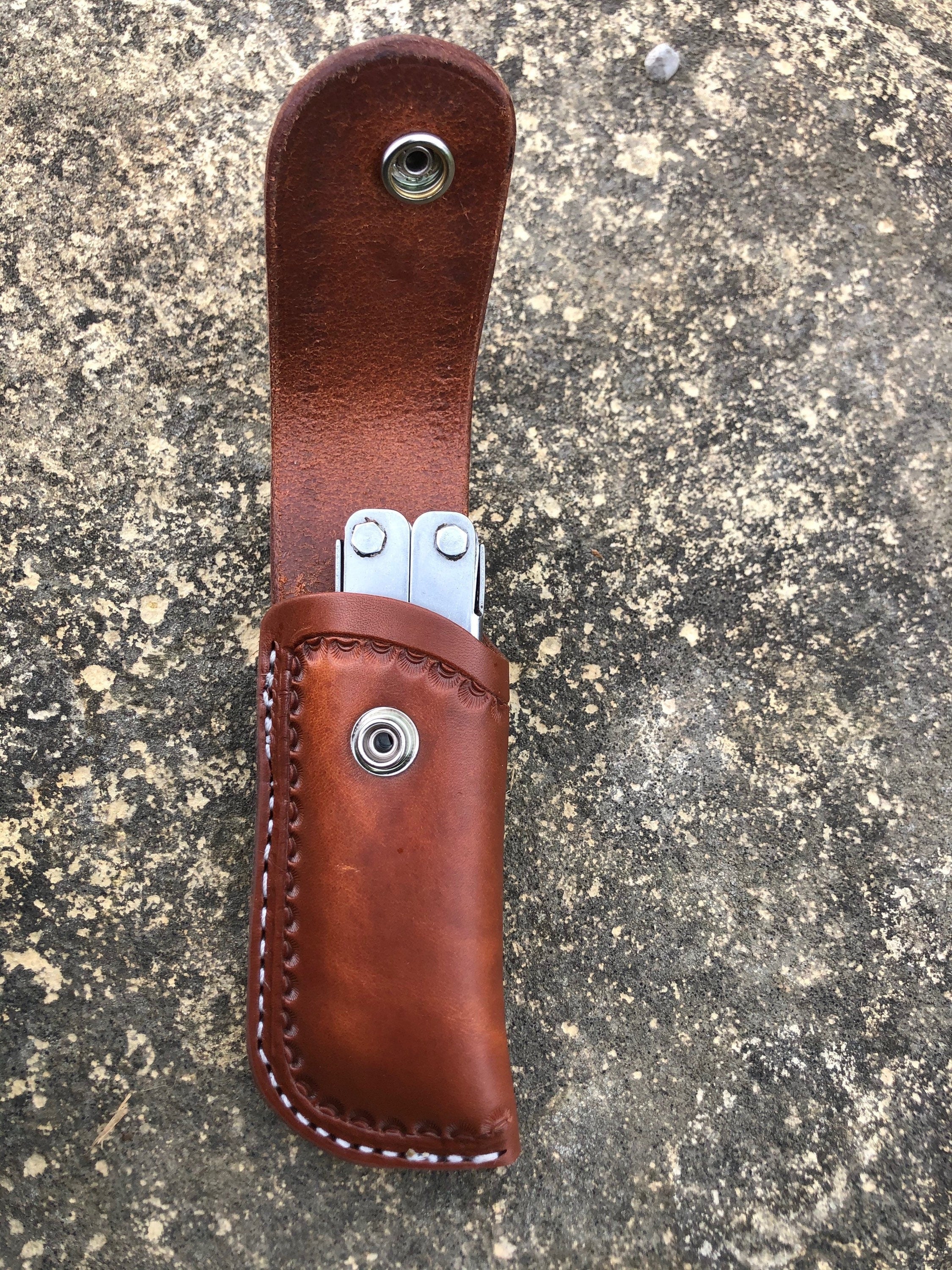 Leather Sheath handcrafted for Leatherman© Supertool, custom leather c ...